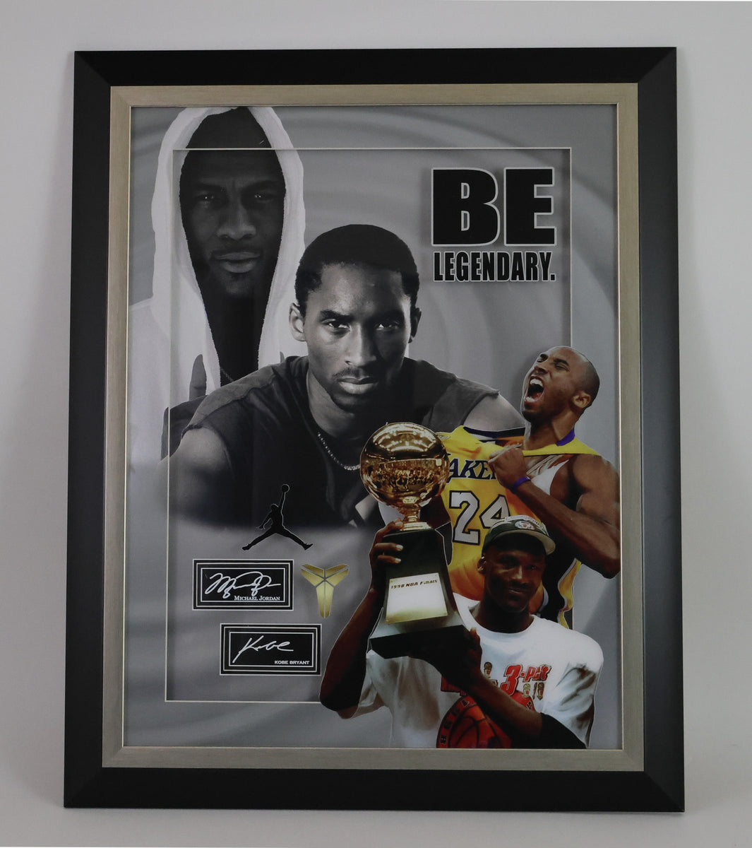 Michael Jordan & Kobe Bryant Laser Engraved Signature "Be Legendary" F ...