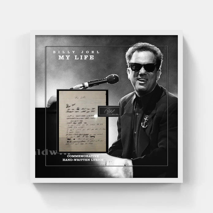Billy Joel My Life Hand-Written Lyrics 26x26 - Premium Framed Art ...