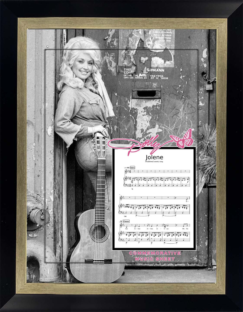 Dolly Parton Photo With Replica Commemorative Sheet Music and 3D Frame ...